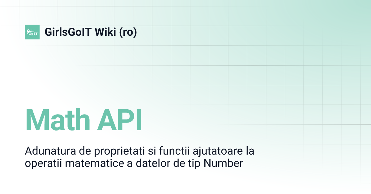 Math API | GirlsGoIT Wiki (ro)