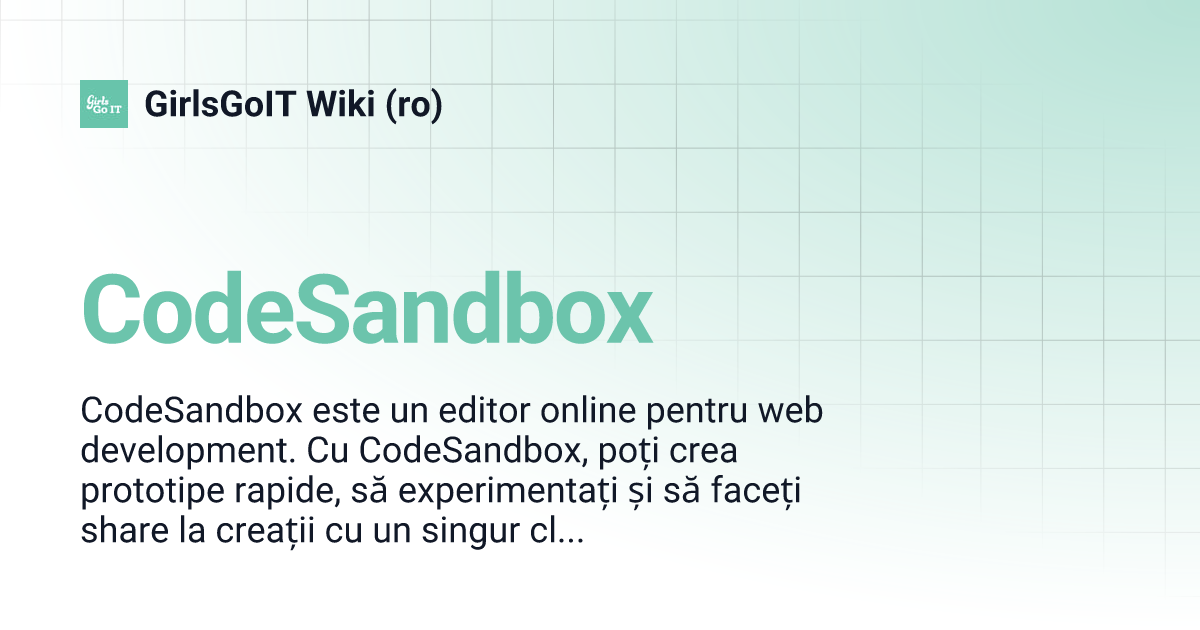 CodeSandbox | GirlsGoIT Wiki (ro)