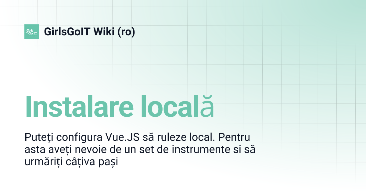 Instalare locală | GirlsGoIT Wiki (ro)
