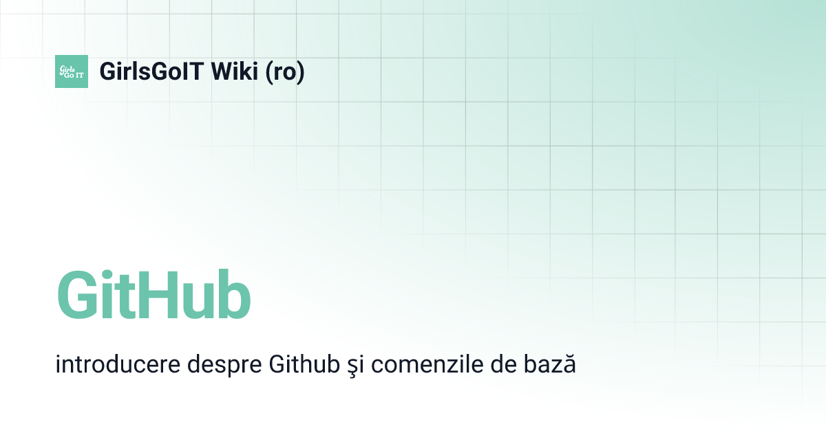 GitHub | GirlsGoIT Wiki (ro)